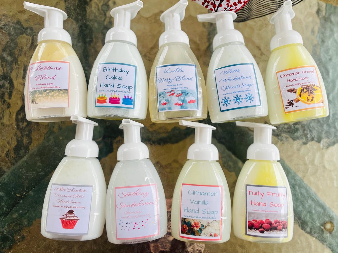 Scented Foaming Hand Soap: Natural Castile Oil, Personalized Gift - Etsy