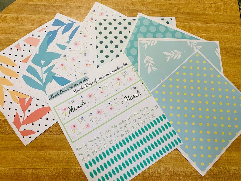 March Month Days of Week Numbers Kit/erin Condren Daily Duo - Etsy