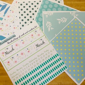 March Month Days of Week Numbers Kit/erin Condren Daily Duo - Etsy