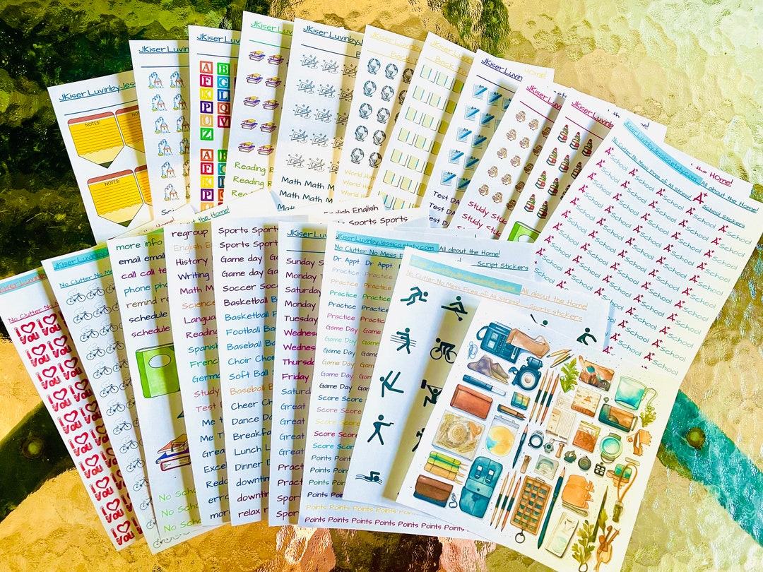 School Stickers/homeschool Planner Stickers/homeschool Kit/homeschool ...