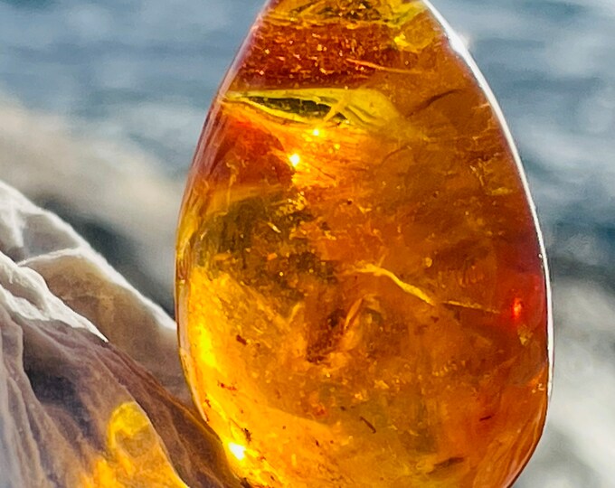 Very Rare Amber Pendant, Unique Honey Amber Pendant With Fossil ...