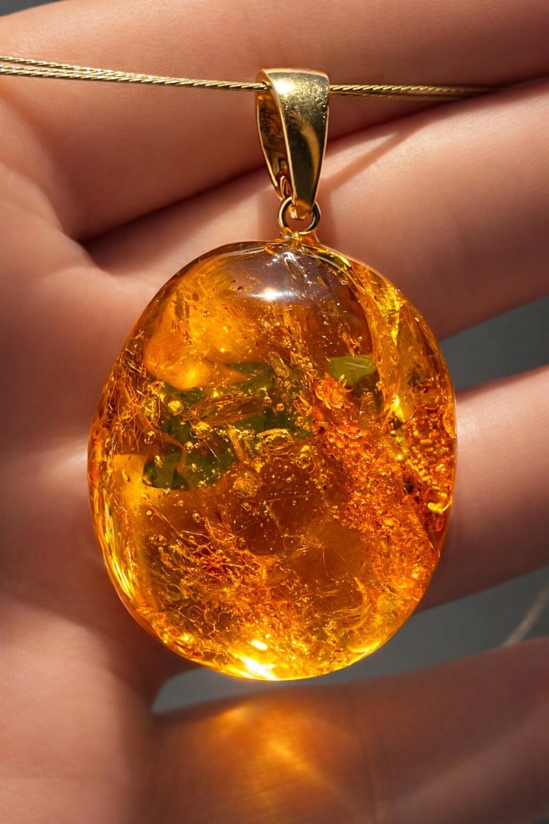 Authentic Baltic Amber Pendant • Natural Mosquito Inclusion • High ...