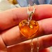 Sparkling Honey Amber Heart , Natural Baltic Amber, Amber Heart Pendant ...