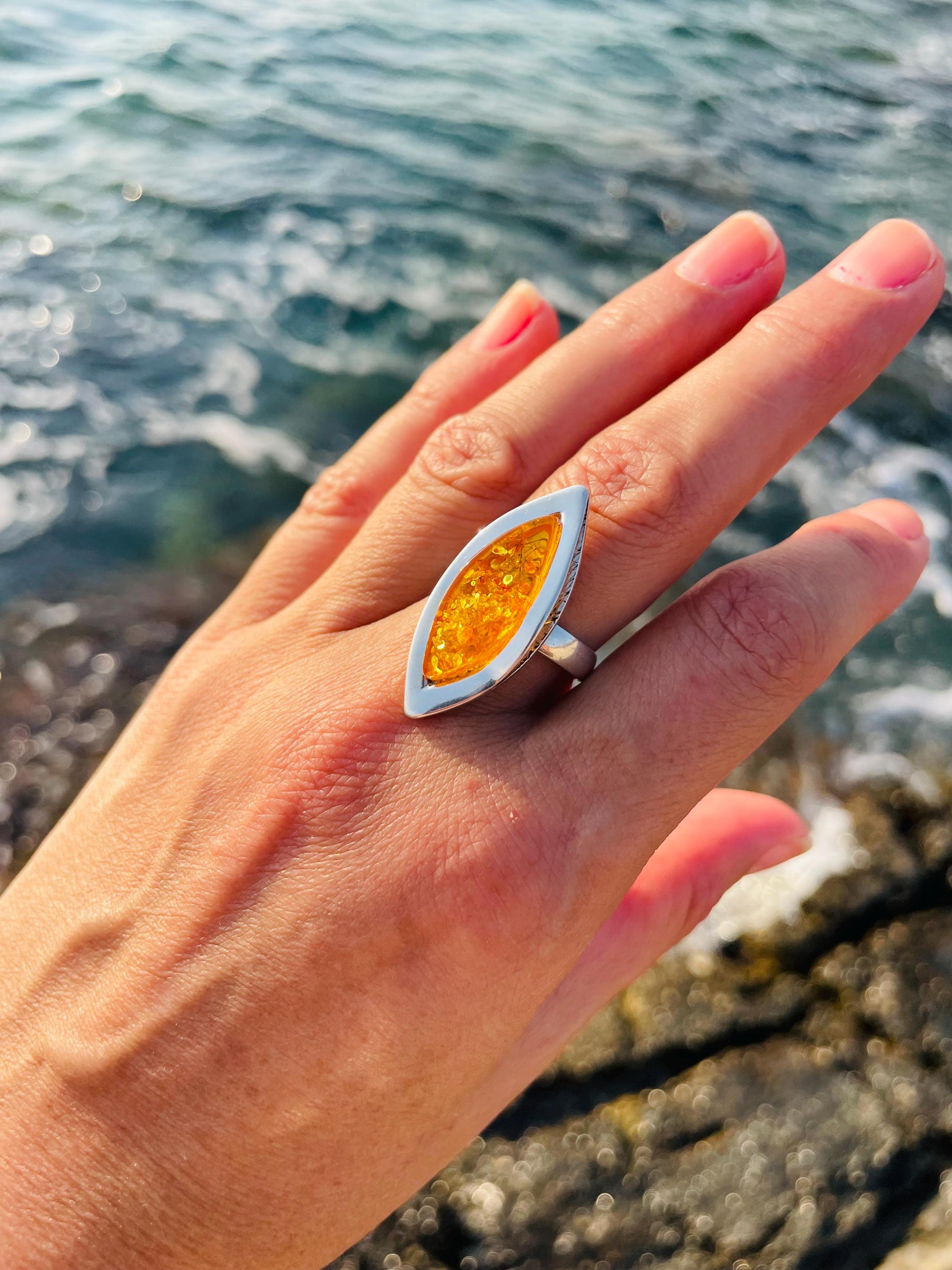 Sparkling Honey Amber Ring,amber Ring, Honey Amber Ring, Amber Ring ...