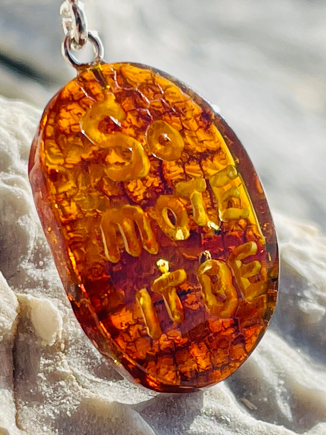 So Mote It Be Pendant, Carved Amber Pendant - Etsy
