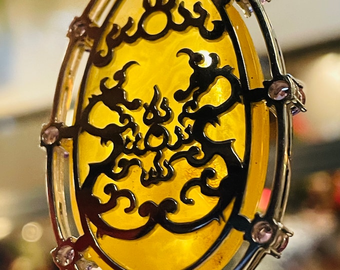 Very Rare Amber Pendant,unique 14K Gold Honey Amber Pendant With 7 ...