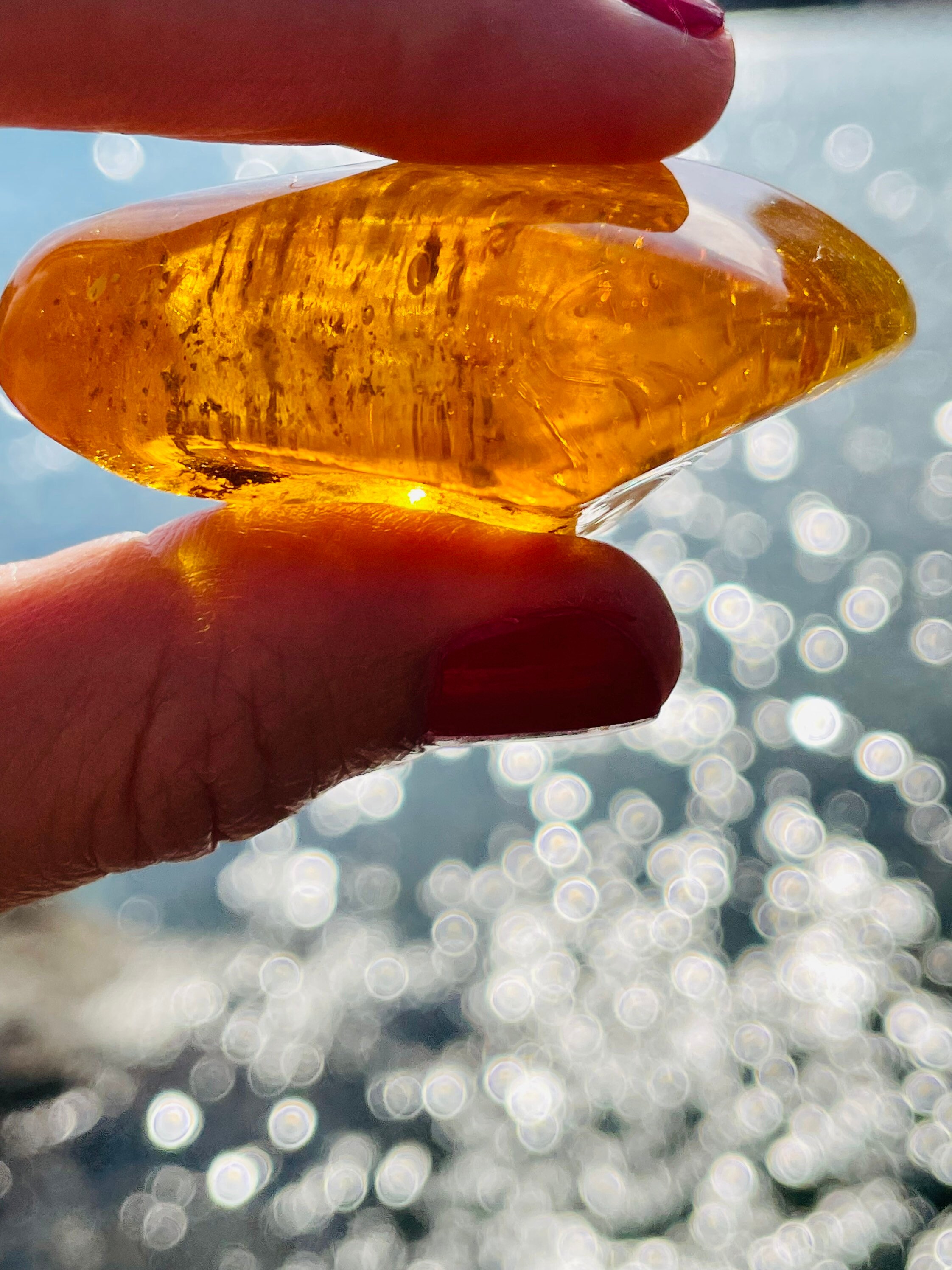 Large Sparkling Amber Stone With Natural Bubbles & Inclusions - Etsy
