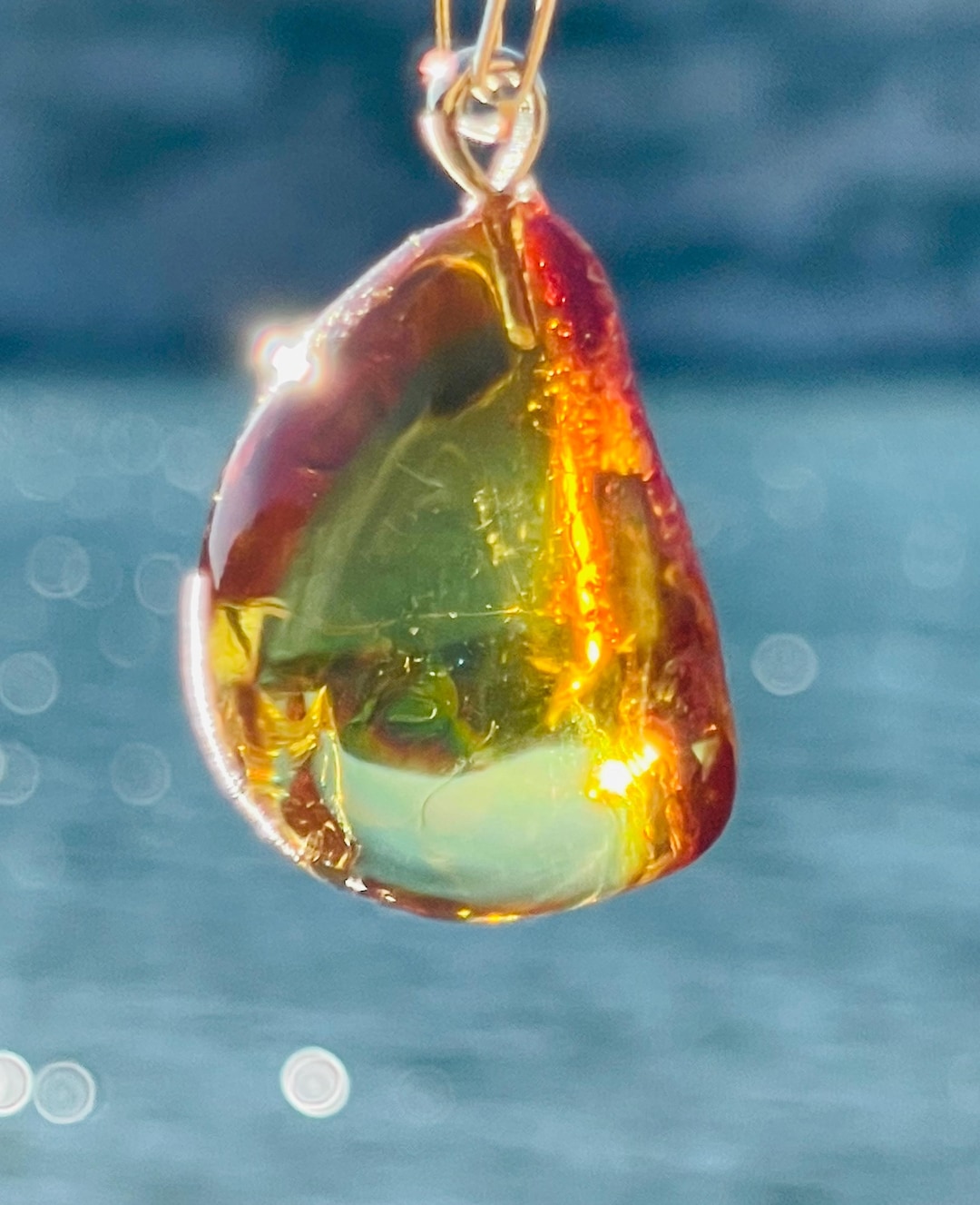 Red Baltic Amber Pendant • Natural Fossil Amber • Unique Natural Amber ...