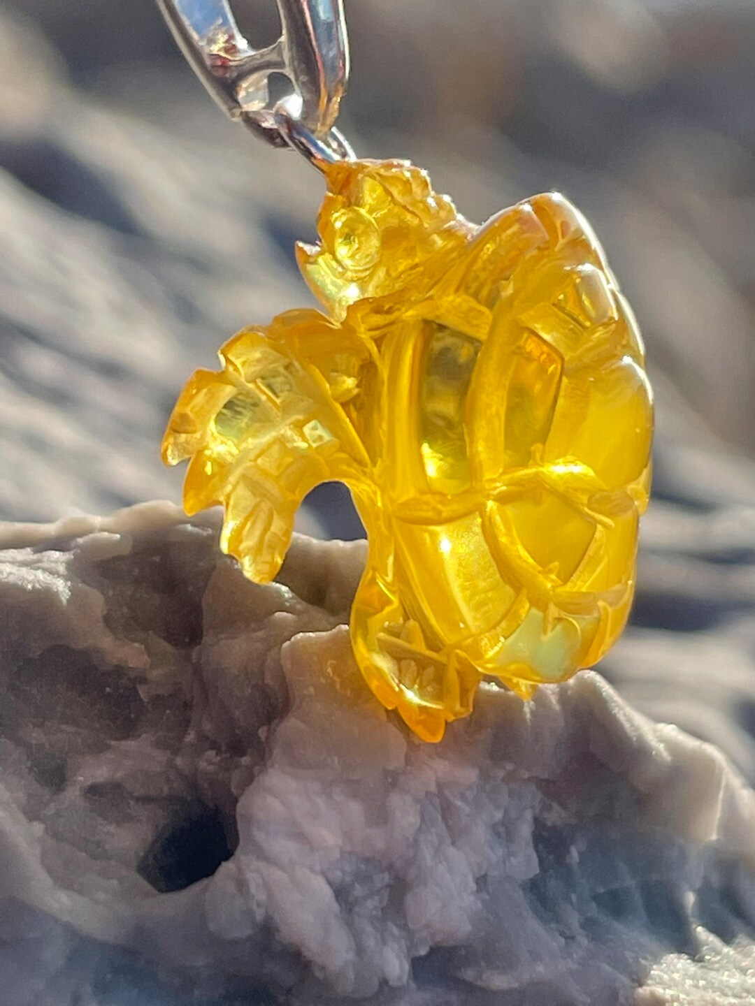 Handcarved Amber Turtle, Amber Turtle Pendant, Carved Turtle From ...