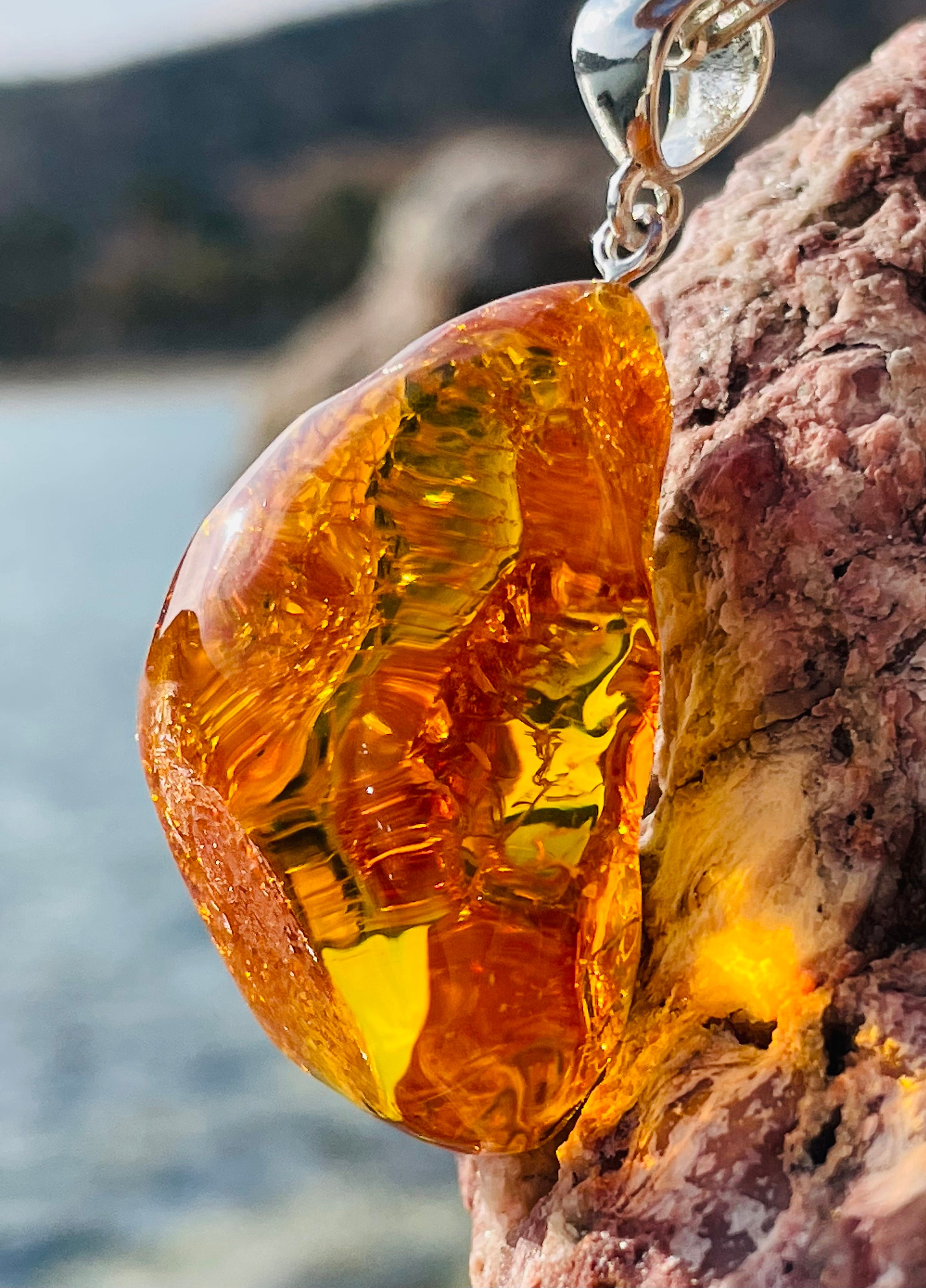 Sparkling Amber Pendant With Inclusions large Amber Pendant - Etsy