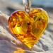 Sparkling Honey Amber Heart , Natural Baltic Amber, Amber Heart Pendant ...