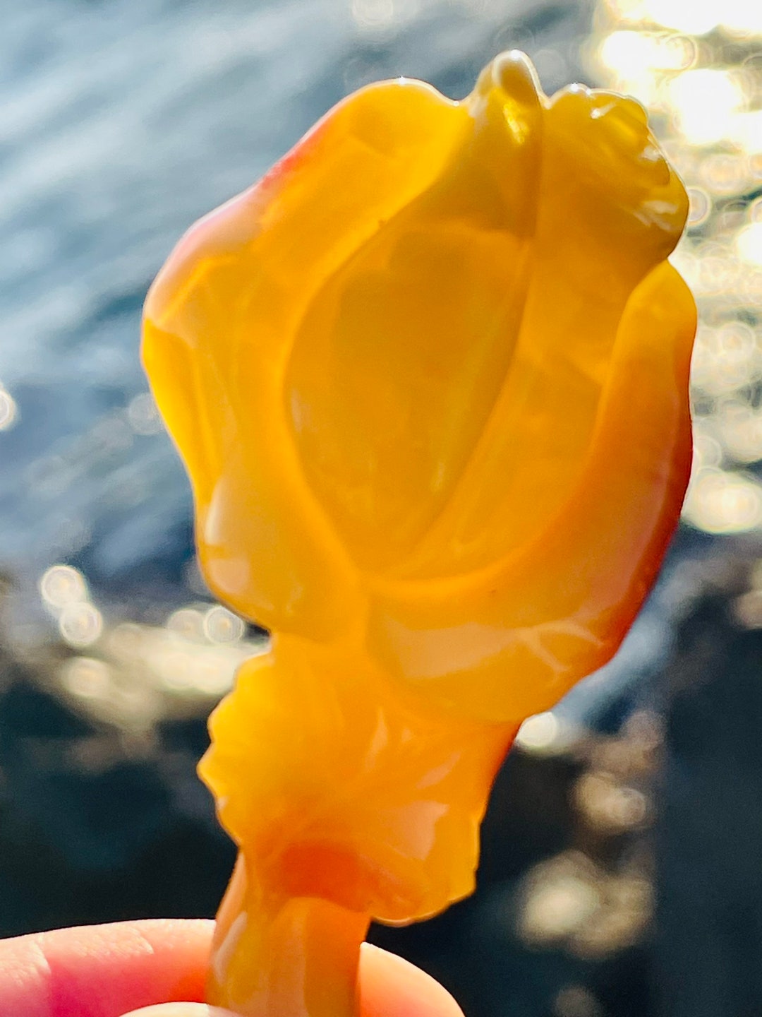 Unique Amber Rose,14k Gold Amber Rose, Carved Amber Rose From Natural ...