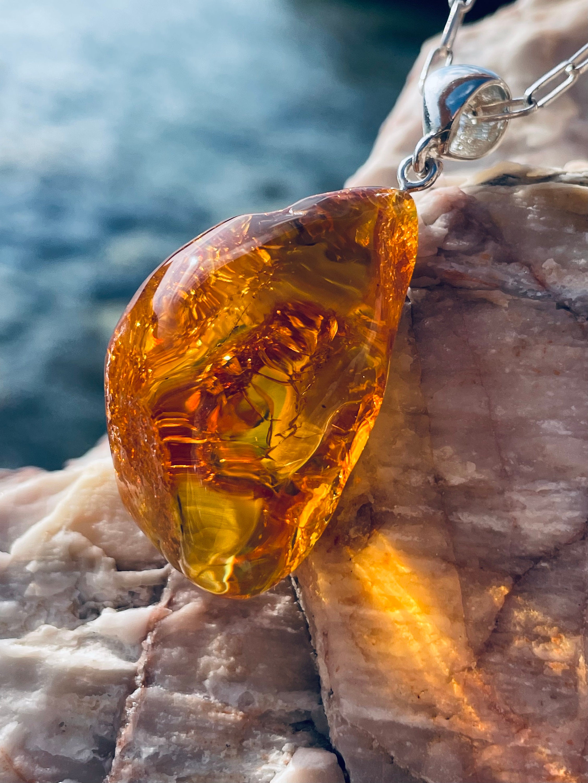 Sparkling Amber Pendant With Inclusions large Amber Pendant - Etsy