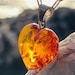 Sparkling Honey Amber Heart , Natural Baltic Amber, Amber Heart Pendant ...