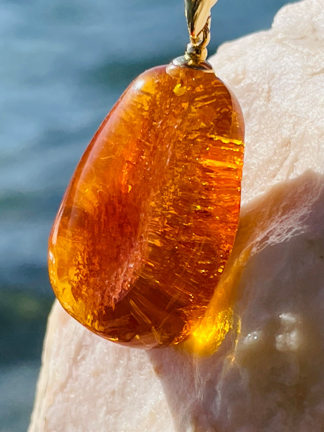 Sparkling Amber Pendant , Sugar Amber Pendant, Natural Baltic Amber ...