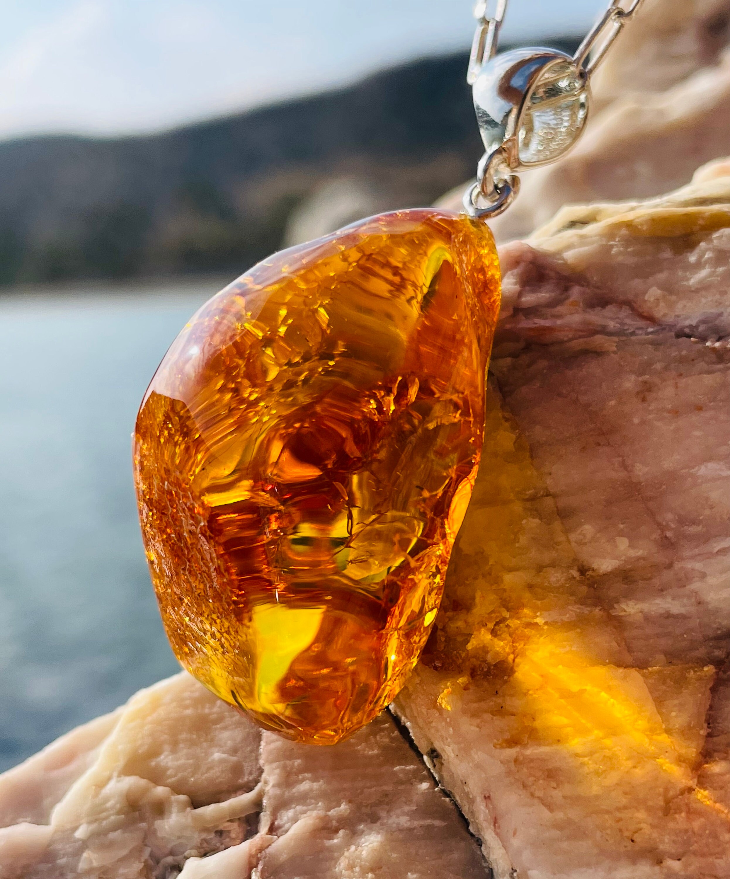 Sparkling Amber Pendant With Inclusions large Amber Pendant - Etsy