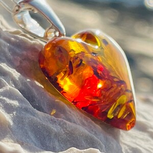 Sparkling Honey Amber Heart , Natural Baltic Amber, Amber Heart Pendant ...