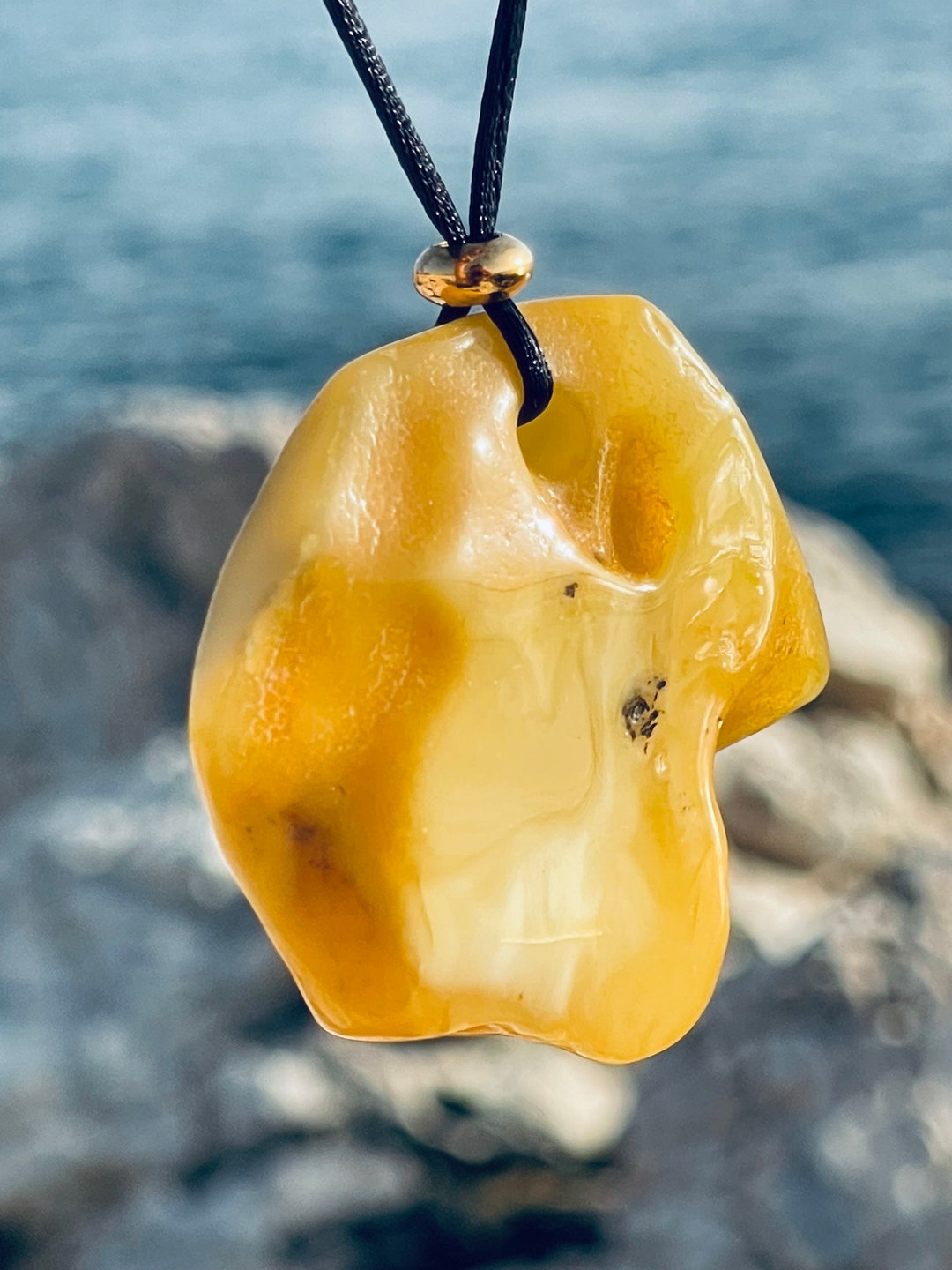 Large Amber Pendant, Natural White Amber Pendant,raw Amber Pendant for ...
