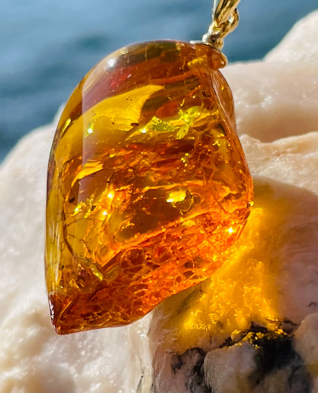 Sparkling Amber Pendant Sugar Amber Pendant Natural Baltic - Etsy UK