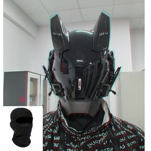 Self-design Luminous Cyberpunk Half-face Mask, Futuristic Mask With ...