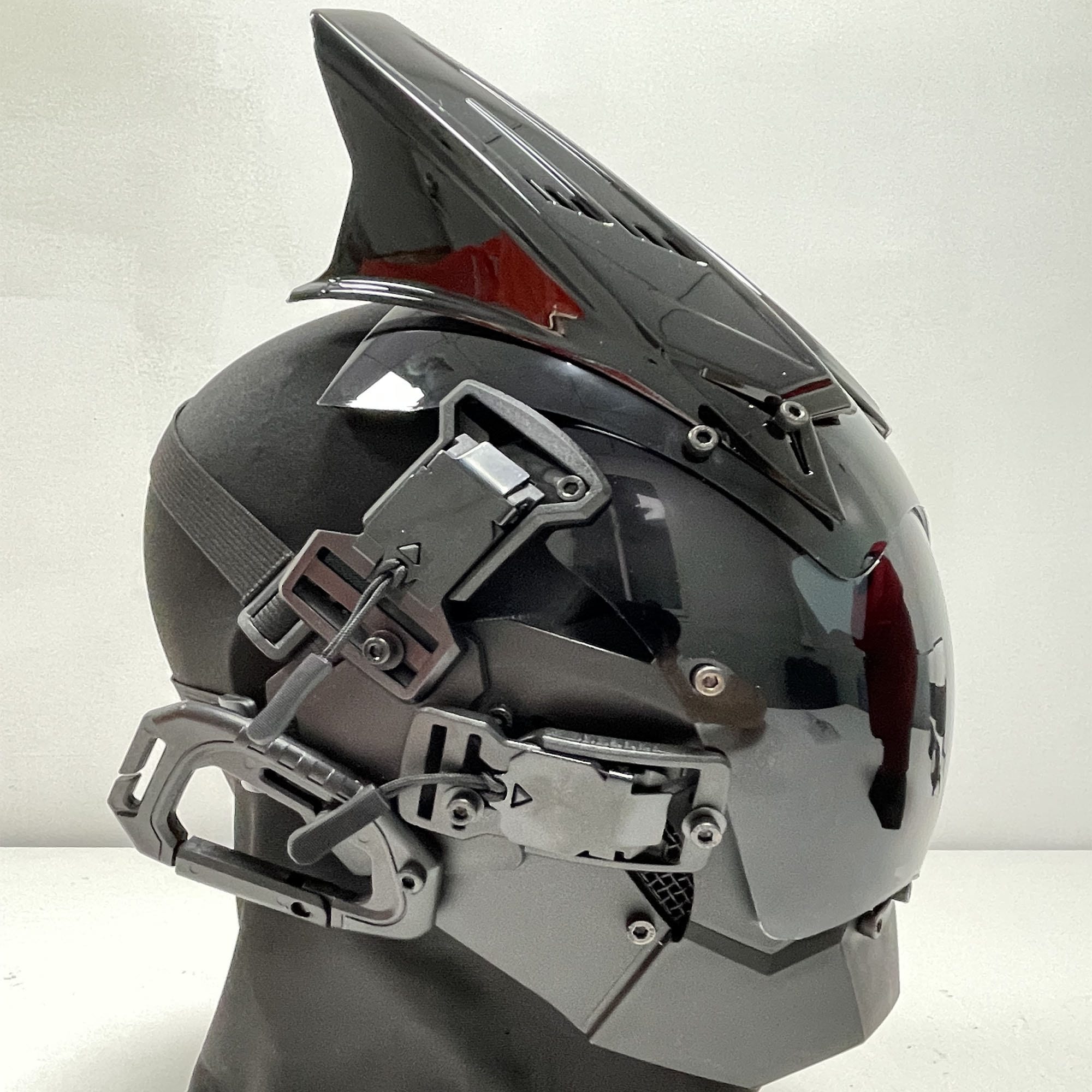 Black Cyberpunk Warrior Mask Role Playing Helmet Halloween - Etsy