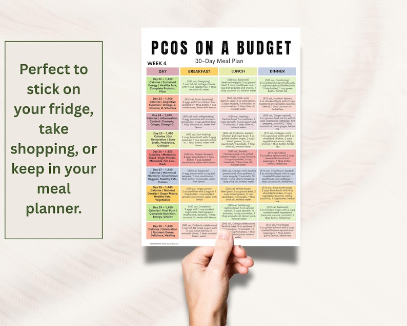 PCOS Meal Plan on a Budget PDF, 30 Day Pcos Diet Plan for Weight Loss ...