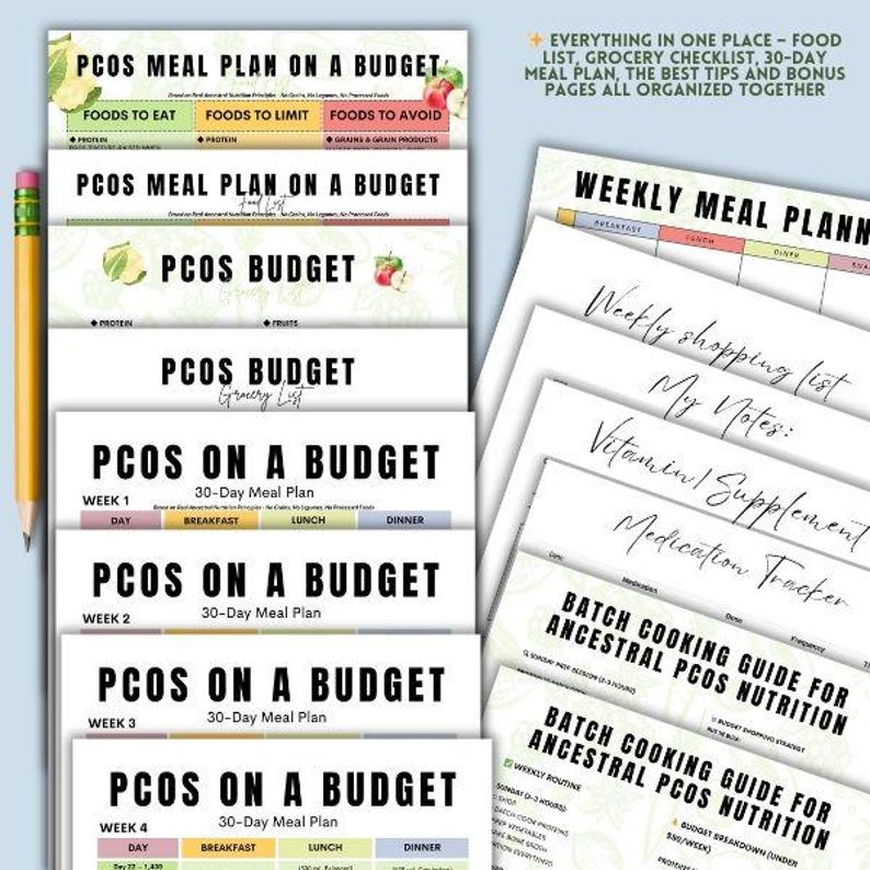 PCOS Meal Plan on a Budget PDF, 30 Day Pcos Diet Plan for Weight Loss ...
