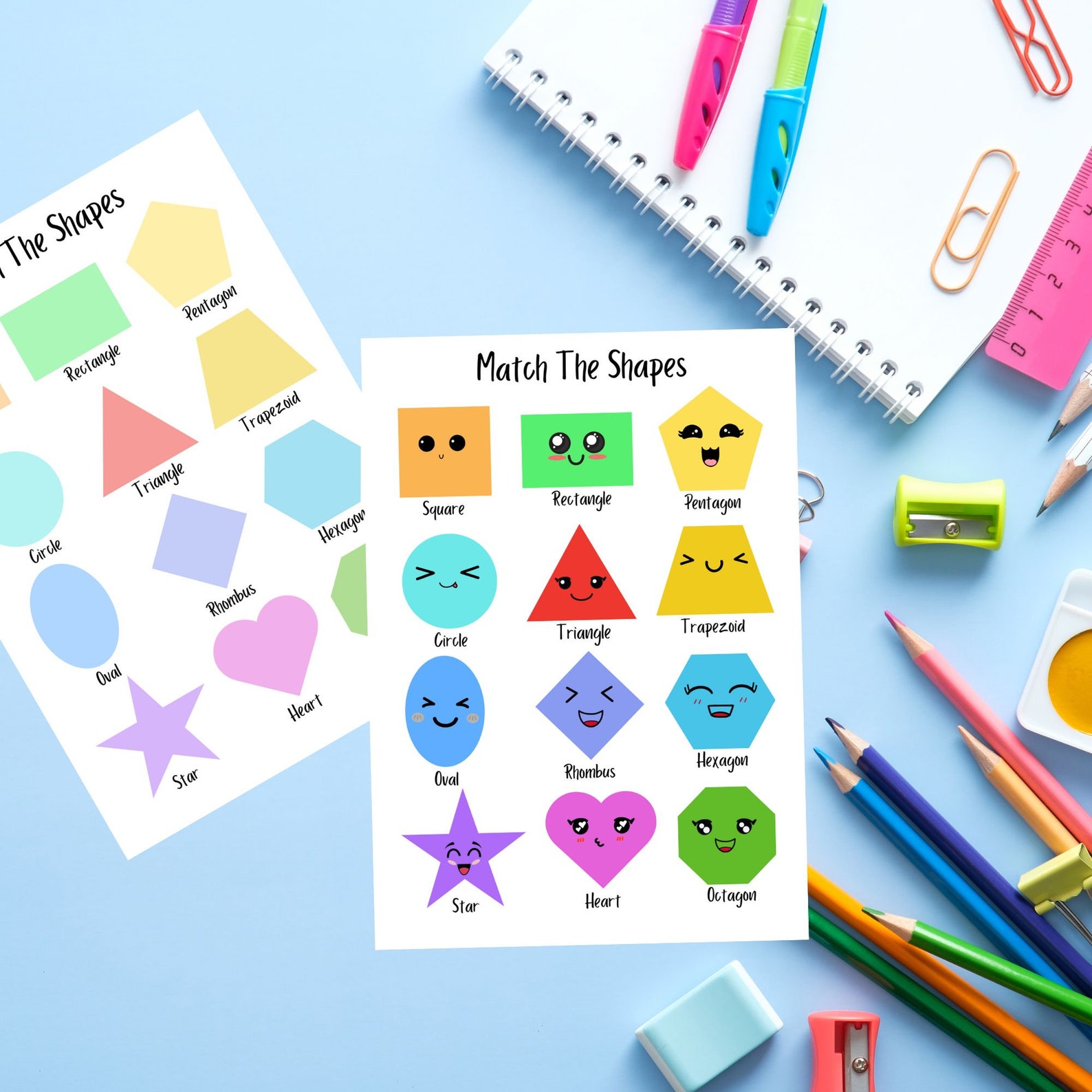 Shapes Printable, Learning Shapes, Shape Matching, Homeschool Printable ...