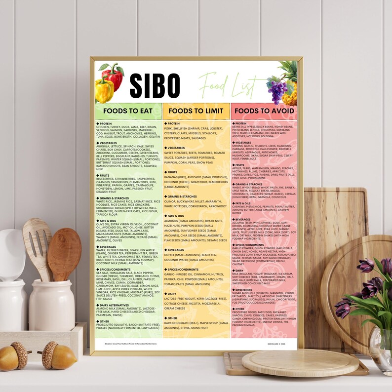 SIBO Food List, Low FODMAP Diet Chart, Foods to Eat Avoid, SIBO Safe ...