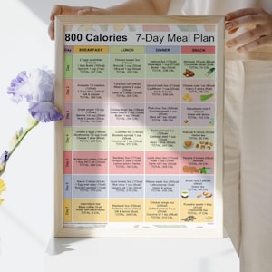 800 Calorie Meal Plan, 7 Day Diet Plan, Weight Loss Meal Plan, Digital ...