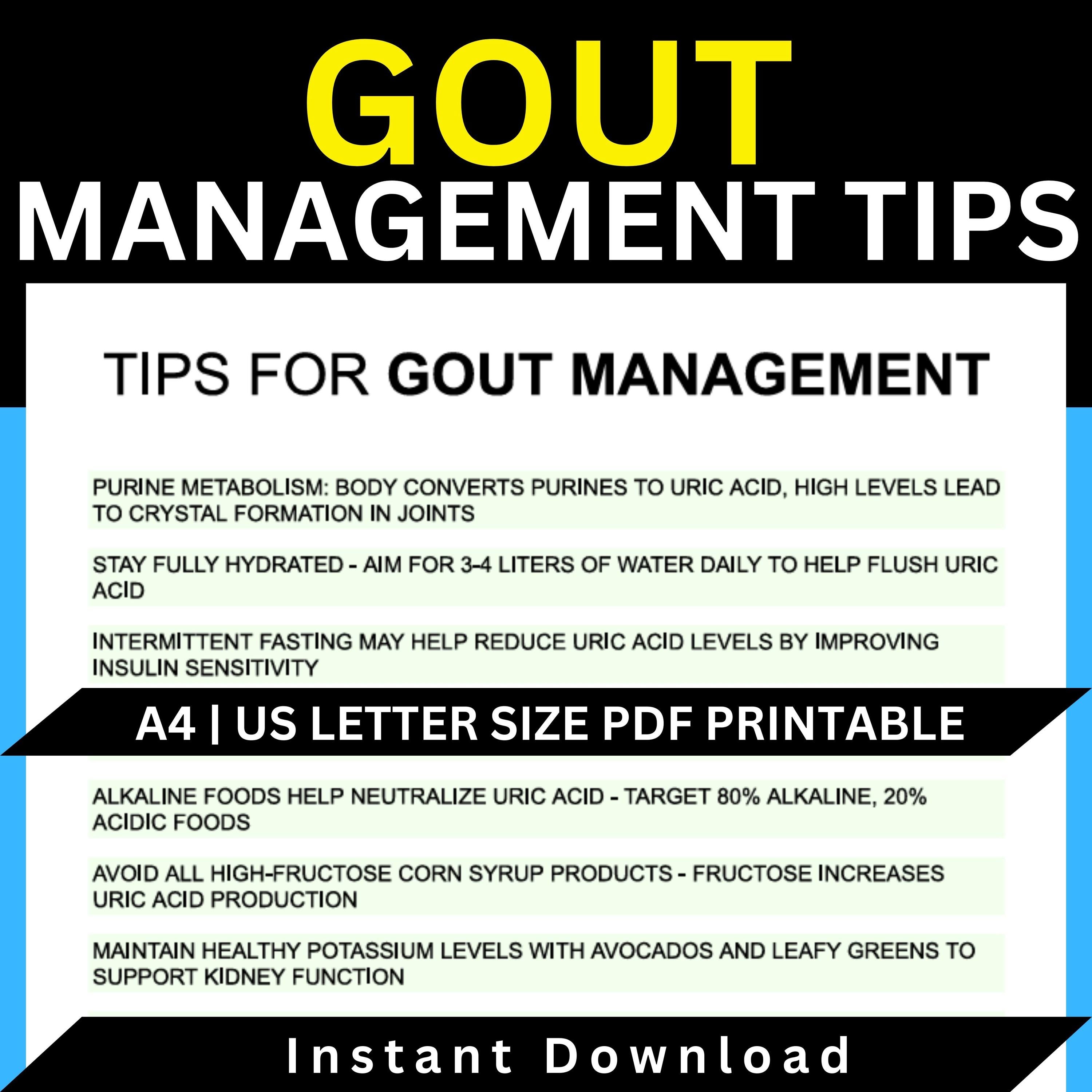Gout Food List: Purine Diet Guide & Uric Acid Chart (printable PDF) - Etsy