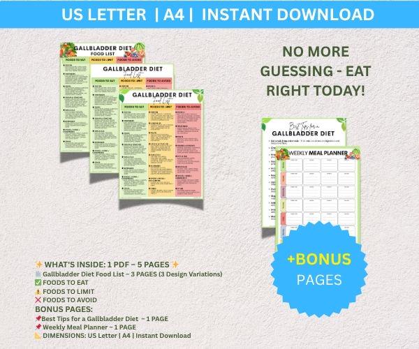 Gallbladder Diet Food List: Printable Guide, Meal Plan (PDF Download ...
