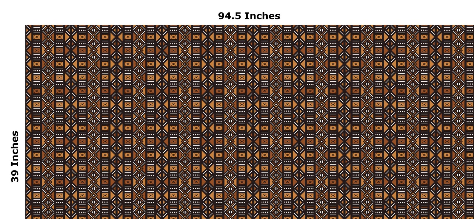 Brown Bogolan Print Cotton Fabric, Brown and Black African Pattern ...