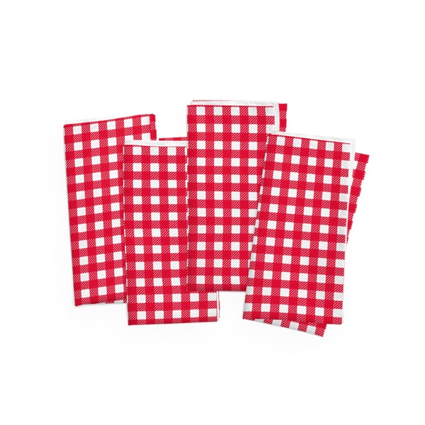 Red Gingham Napkins - Etsy
