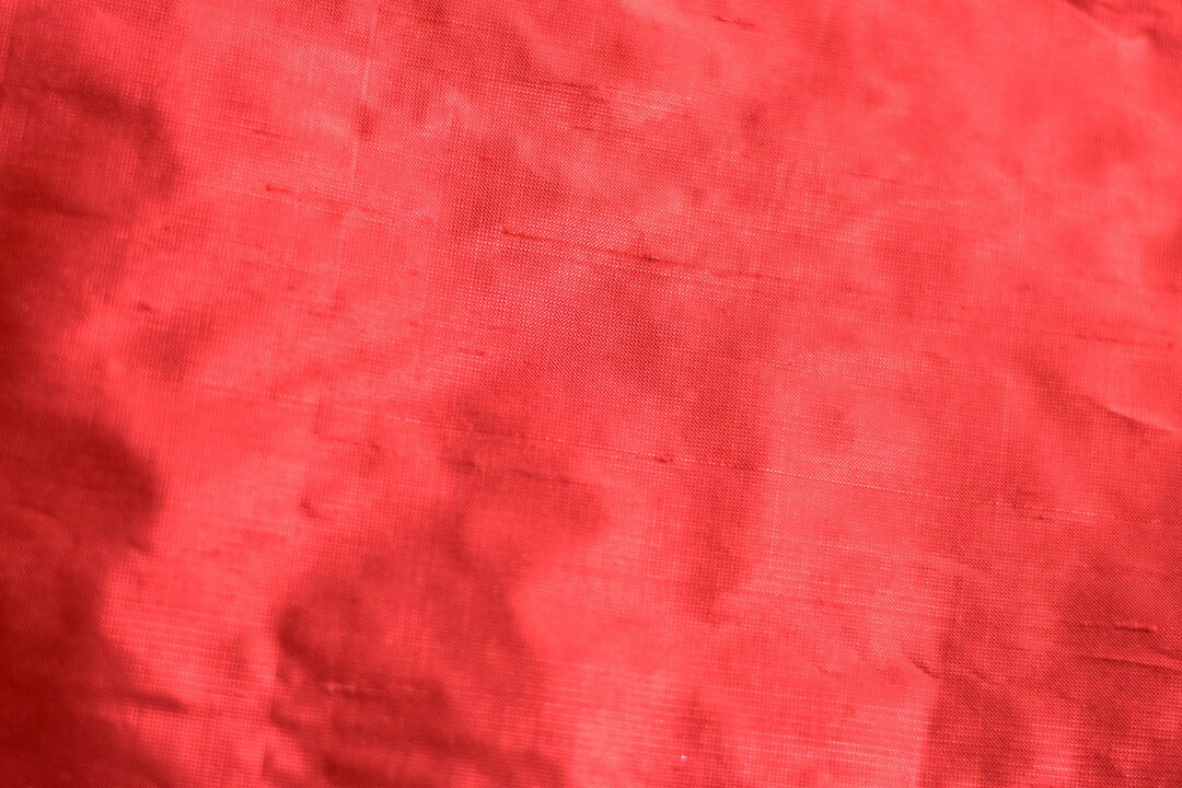 Cherry Red Raw Silk Fabric by the Yard, Lustrous 100% Silk, Light ...