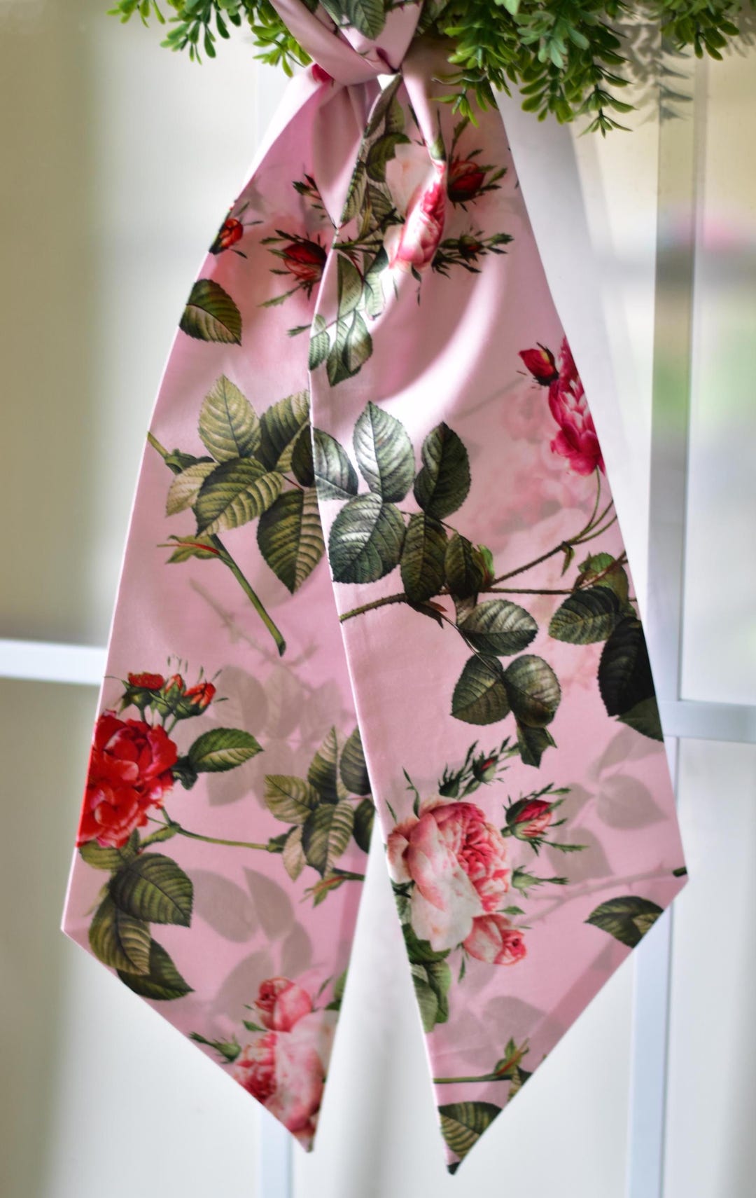 Pink Floral Wreath Sash, Spring Summer Front Door Decor - Etsy
