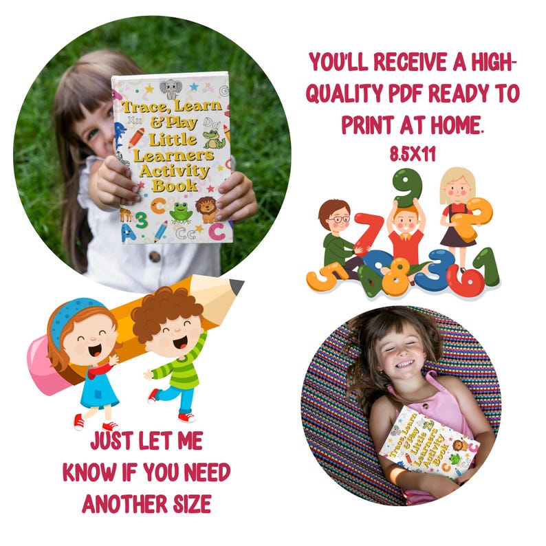Preschool Activity Book, Alphabet Tracing, Numbers, Shapes (digital ...