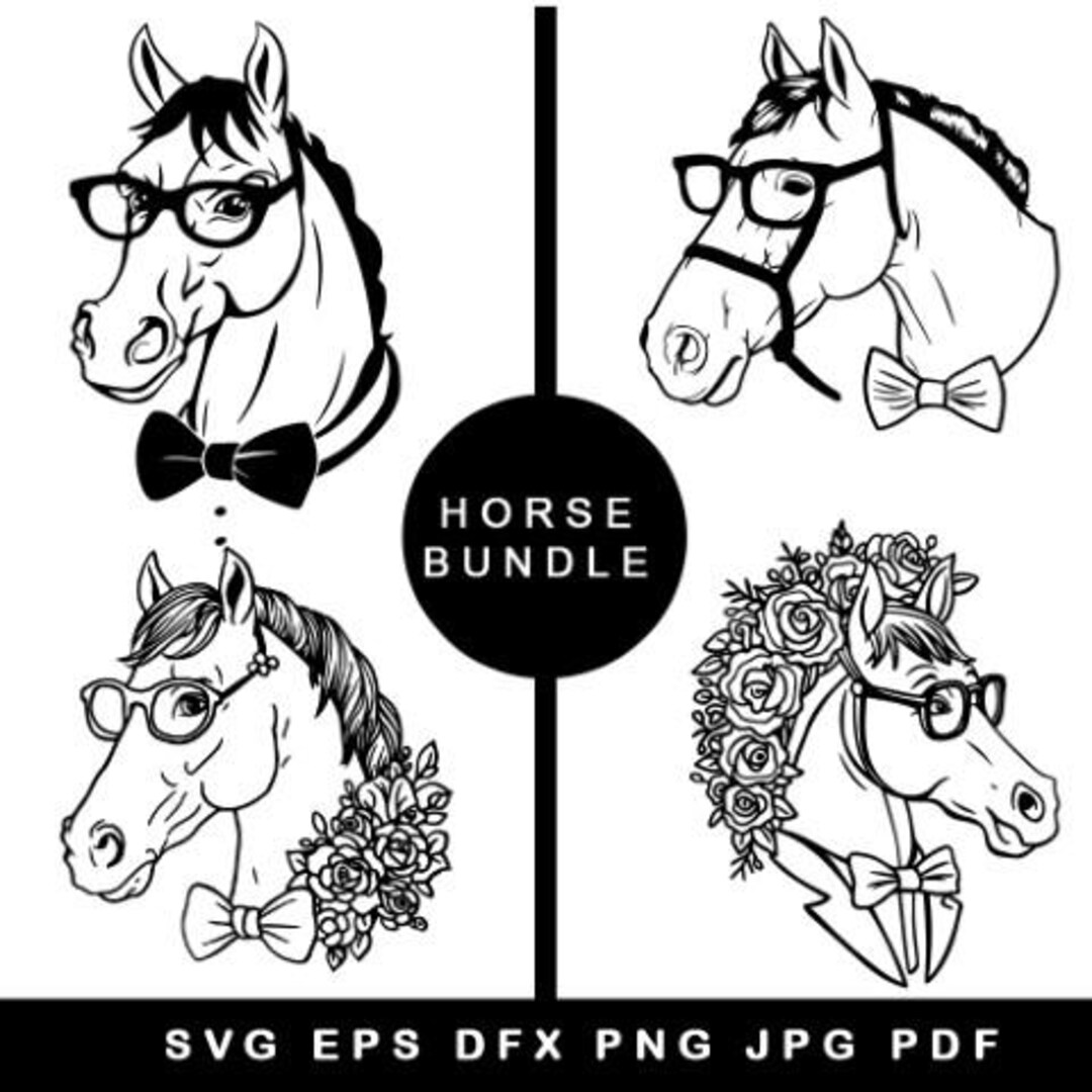 Horse SVG File, Horse With Flower Dressed SVG, Horse Cut File, Digital ...