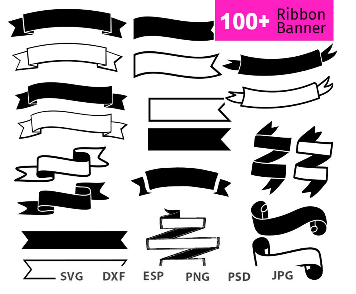 Garland Banner Png Banners Bundle Svg Ribbons Svg Banner - Etsy Canada