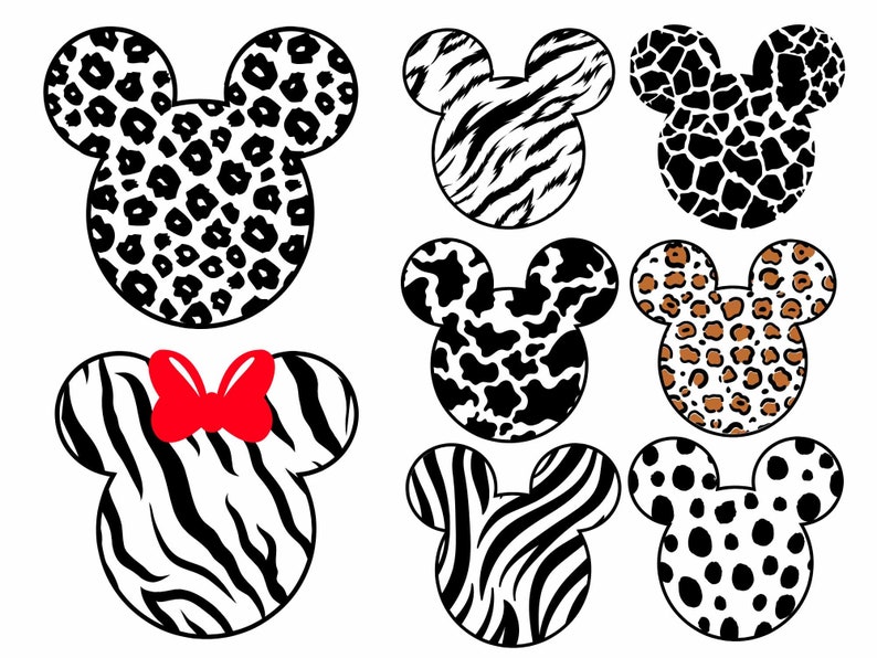 Leopard Mickey SVG, Mickey Cheetah Leopard, Minnie Print Svg, Animal ...