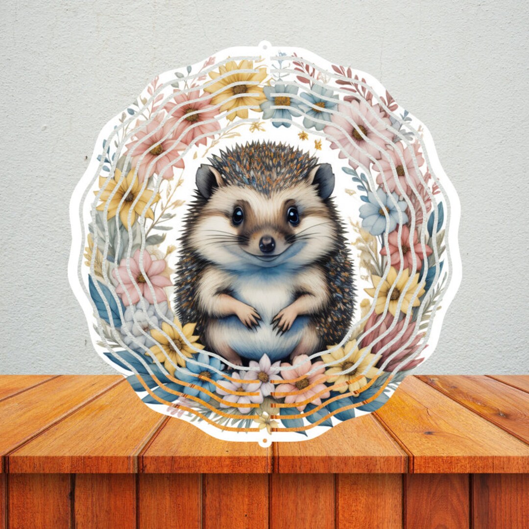 Adorable Hedgehog Wind Spinner, Outdoor Garden Decor, Metal Wind ...
