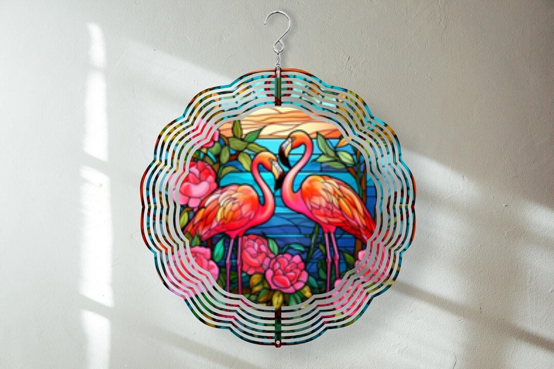 Beautiful Flamingo Wind Spinner 3 Size Choices, 3 Design Choices ...
