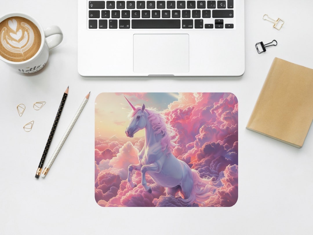 Cute Unicorn Mouse Pad, Personalized Mouse Mat, Custom Name Gift, Desk ...