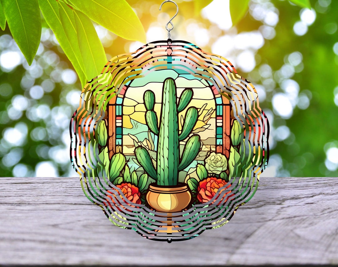Cactus Wind Spinner, Desert Garden Decoration, Unique Yard Art, Gift ...