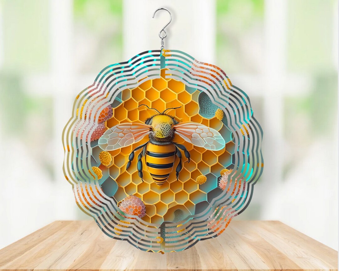 Honey Comb Bee Wind Spinner:handcrafted Honeycomb Wind Spinner With ...