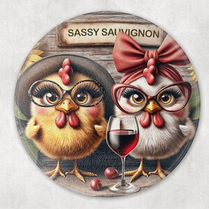 Funny Chicks Glass Cutting Board, 4 Size Choices, Gift for Mom, Wine ...