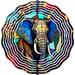 Elephant Wind Spinner, Stained Glass Look, Colorful Garden Decor ...