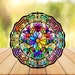 Colorful Flower Wind Spinner, Stained Glass Look, Yard Decor, Outdoor ...