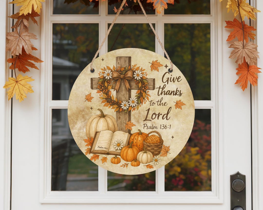 Give Thanks to the Lord, Hanging Aluminum Door, Room Sign - Etsy