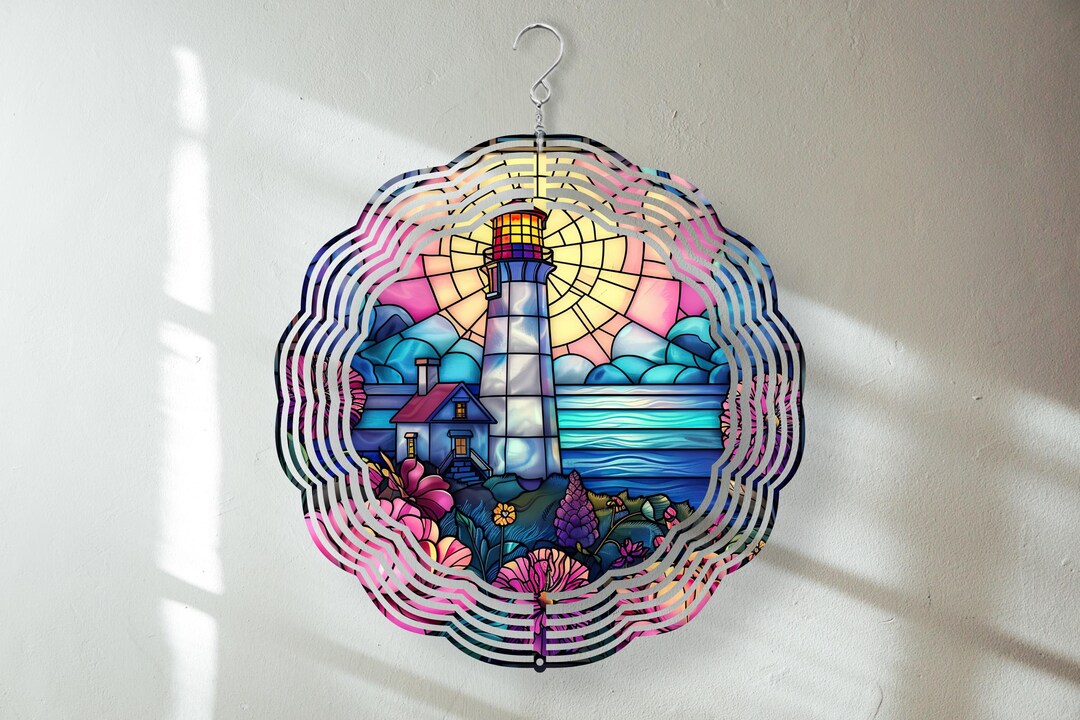 Lighthouse Wind Spinner: Coastal Nautical Garden Decor - Etsy